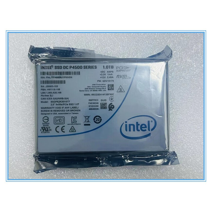 英特尔Intel/英特尔P4500 1T 2T 4T U.2 PCIE企业级NVME固态硬盘P4510 1GB P4500 1T 准新盘 0 ...