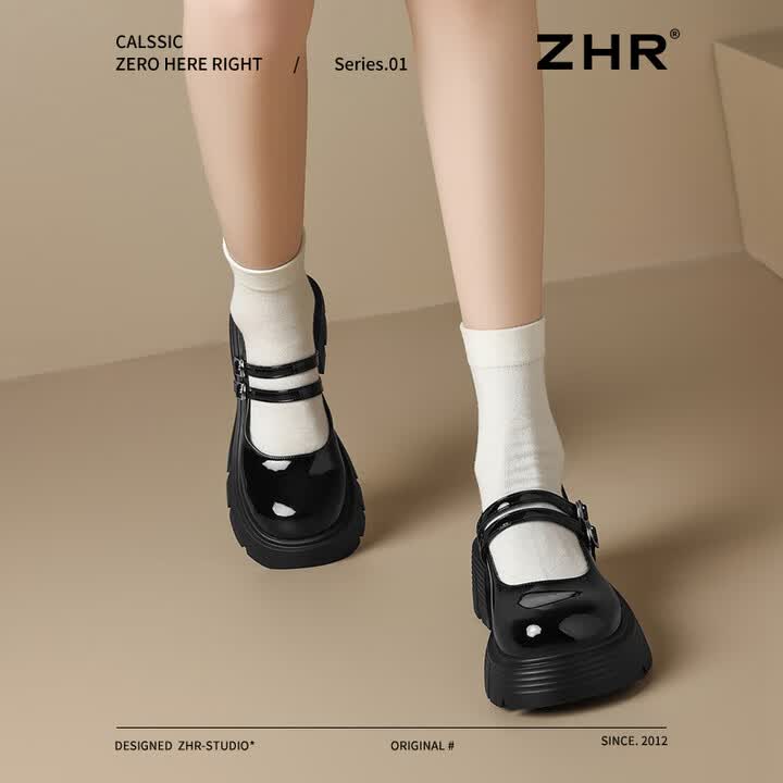 ZHR则则厚底玛丽珍鞋女2025新款学院风小皮鞋女百搭粗跟配裙jk浅口单鞋女 黑色 40【图片 价格 品牌 报价】-京东