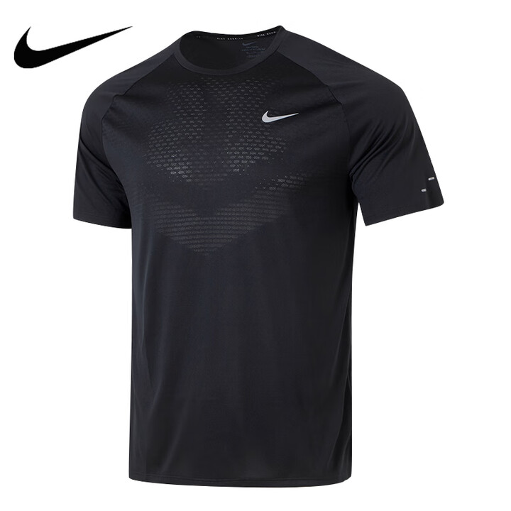 耐克（NIKE）短袖男款春夏款DRI-FIT透气快干冰丝凉爽跑步健身运动服T恤衫上衣 HV5204-010/反光/夜跑健身 2XL /185 ...