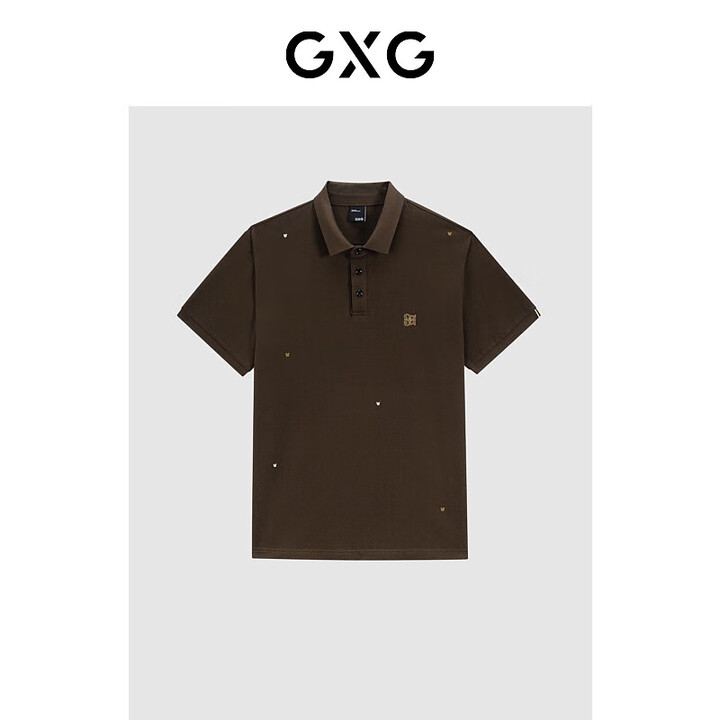 【GXGG24X242044】GXG男装商场同款字母刺绣polo衫24年夏 棕色 170/M【行情 报价 价格 评测】-京东