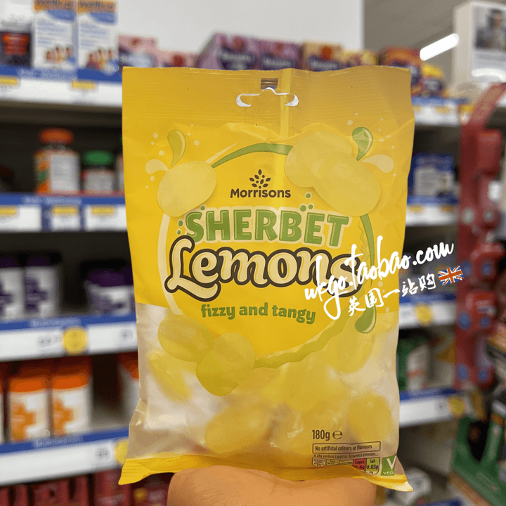 苏州现货 英国Morrisons Lescon Sherbets柠檬雪宝水果糖柠檬糖 Morrisons柠檬雪宝糖200g(黄色)【图片 价格 ...