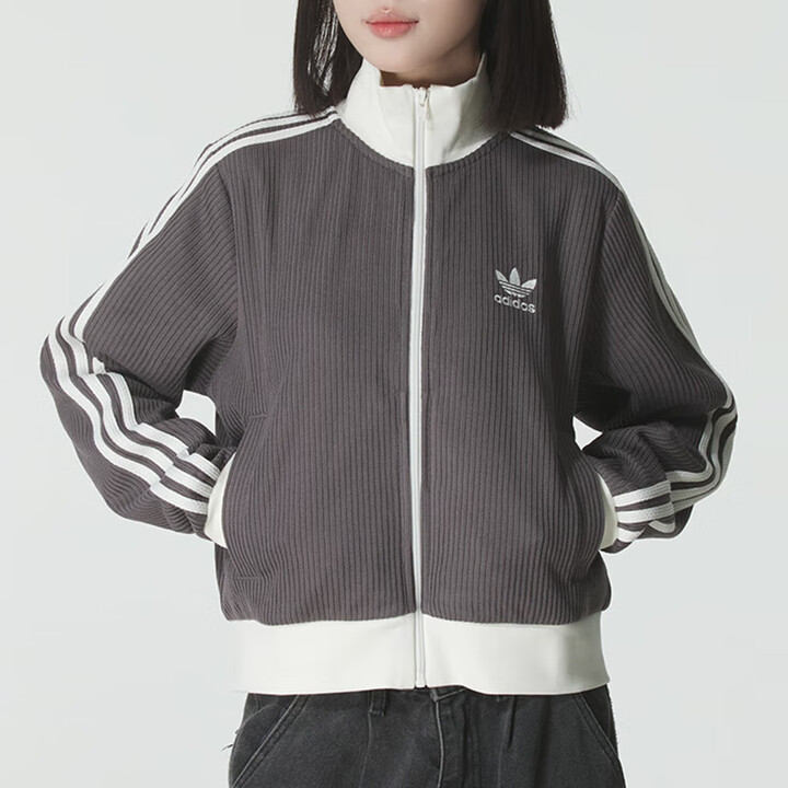 阿迪达斯 （adidas） 外套女装2025秋季新款运动服三叶草针织立领上衣夹克KC2649 KC2650木炭灰 XS【图片 价格 品牌 报价】-京东