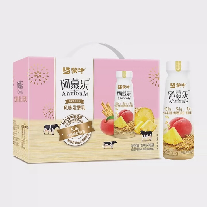 碧淼芬晨蒙牛阿慕乐燕麦混合味风味发酵酸奶210g*10瓶整箱 燕麦混合味210g【图片 价格 品牌 报价】-京东