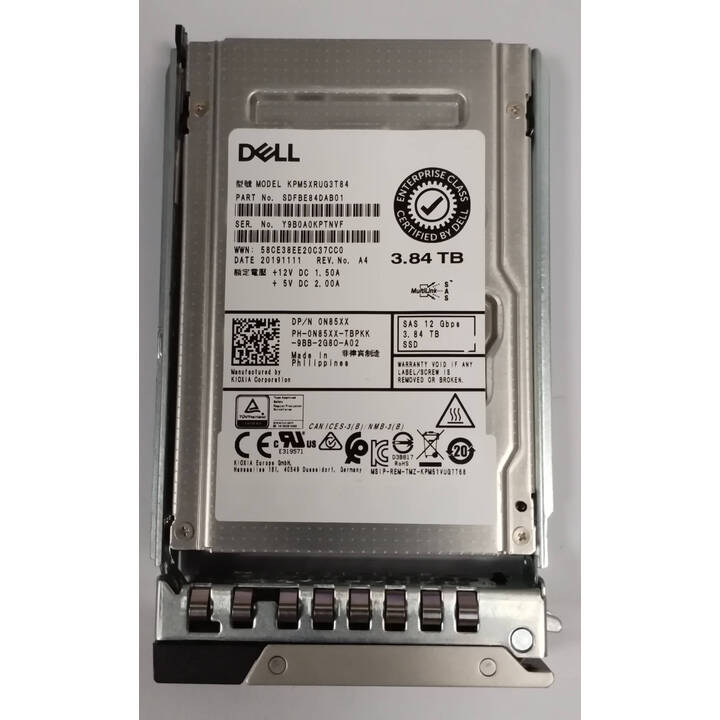 DELL 3.84T 12G SAS 0N85XX KPM5XRUG3T84 服务器SSD 2.5 512 0N85XX拆机零通电健康度100 ...