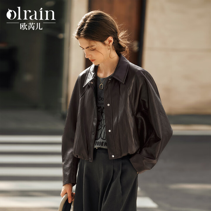 【OlrainGM57CW95903】Olrain欧芮儿复古短外套女冬季2024年欧美风翻领机车夹克皮衣 巧克力 XL【行情 报价 价格 评测】-京东