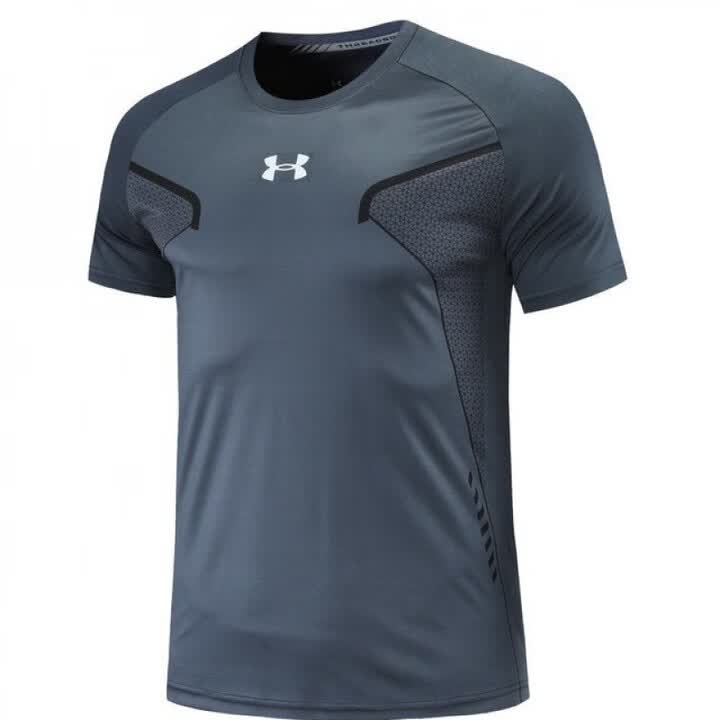 安德玛（Under Armour）速干男潮短袖T恤衣男夏季冰丝衣运动跑步健身半截袖 灰色1620 2XL 150-170【图片 价格 品牌 ...