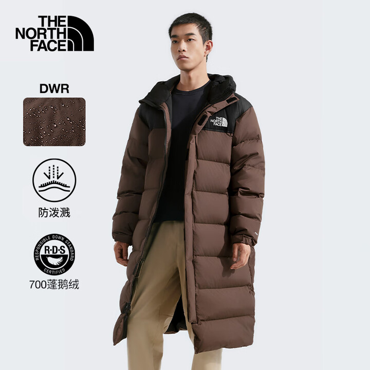 北面（The North Face）icon羽绒服长款男700蓬鹅绒填充防泼溅保暖秋冬上新不832J 5EX/棕色 2XL /190【图片 ...