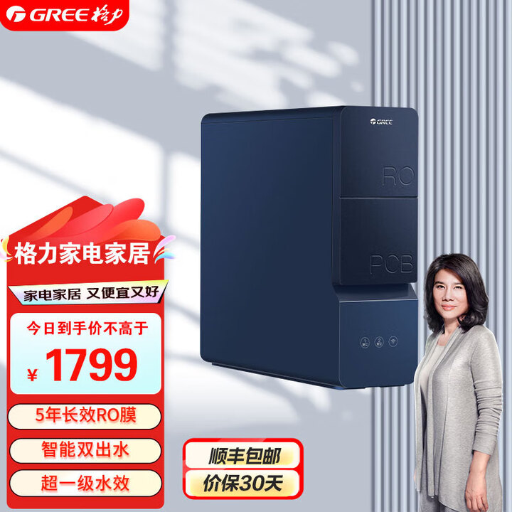 格力鲸涛1400G净水器家用净饮机厨下反渗透鲸涛8年长效RO膜3.6L/min净水量达1200G以上 WTE-PT120-2X618F(墨石蓝)【图片 价格 品牌 报价】-京东