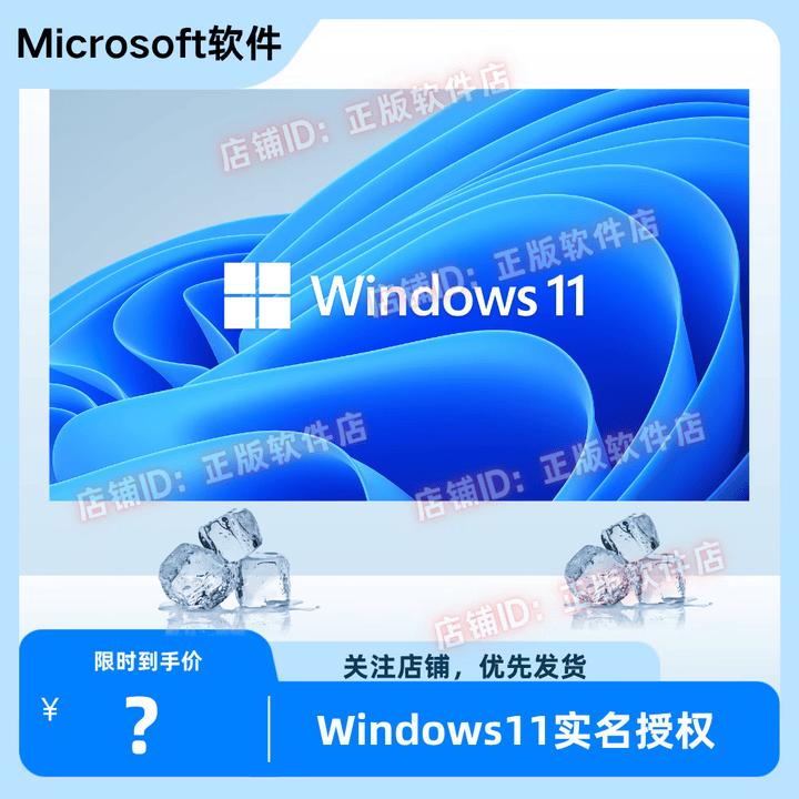 微软Microsoft正版系统 win11/10专业版 Windows 11/10Pro专业版操作系统（实名制下单Windows GGWA ...