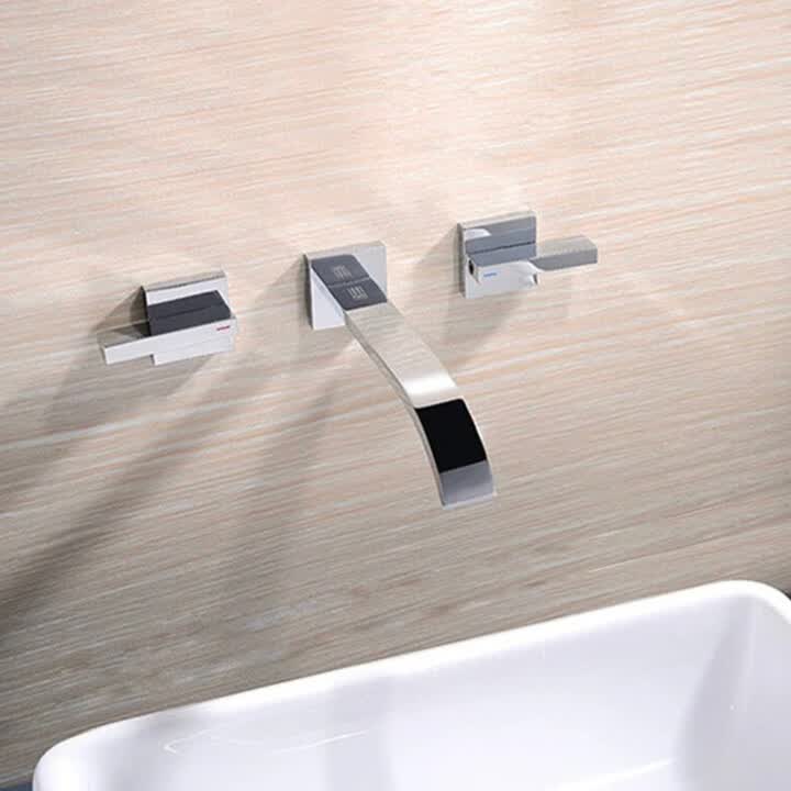 科勒K-14602T-4-CP/BL萝瑞墙出水入墙式全铜冷热水洗脸盆水龙头 铬色【图片 价格 品牌 报价】-京东
