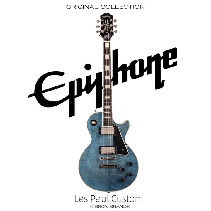 【epiphoneLP Custom igured TBL 透明蓝】epiphone易普锋 Les Paul Custom Figured ...