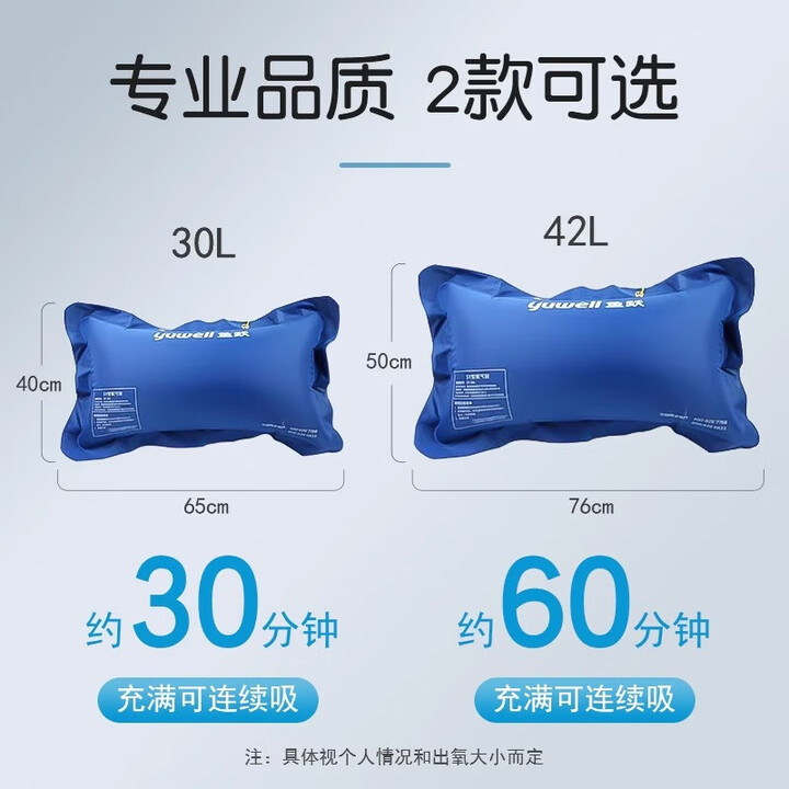 鱼跃（yuwell）氧气袋便携式3042吸氧孕妇老人高原缺氧急救氧气包枕头 小容量【SY- 30L】【图片 价格 品牌 报价】-京东