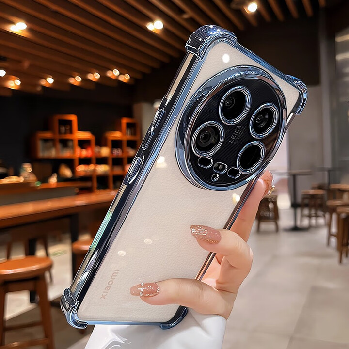 OUIO超防摔适用小米15ultra手机壳小米14新款透明感xm13全包镜头xiaom 远峰蓝气囊防摔高透原机美感 小米15Ultra【图片 ...