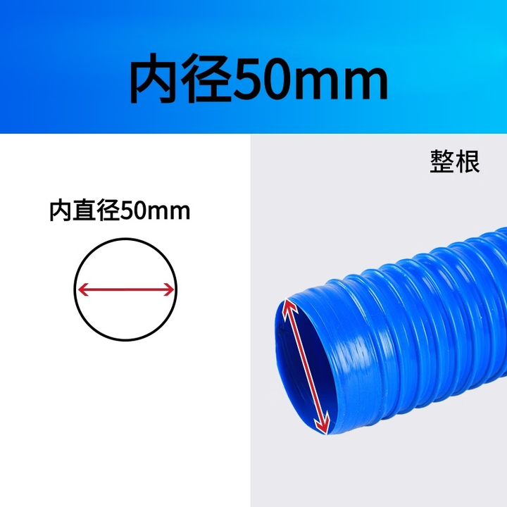 【康泽润和KZRH内径50mm;10m】康泽润和 蓝色橡胶软管吸尘管波纹管除尘管 内径50mm;10m【行情 报价 价格 评测】-京东