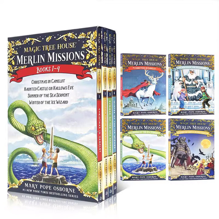 《送音频神奇树屋梅林的任务1-4册 英文原版Merlin Mission 1-4 The Magic Tree House 29-32儿童进口 ...