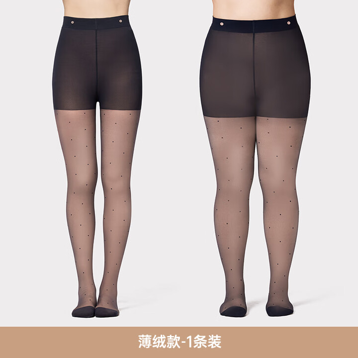 黄小姐波点加绒黑丝光腿裸感神器女秋冬保暖可拆卸双层打底连裤袜 薄绒款*1 （适合10℃-20℃） XL【图片 价格 品牌 报价】-京东