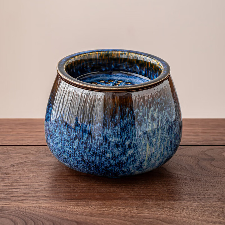 匠序陶瓷窑变茶洗塑料过滤茶渣缸新款茶具配件大号建水洗杯碗 小窑变烟灰茶渣缸陶瓷过滤窑变蓝【图片 价格 品牌 报价】-京东