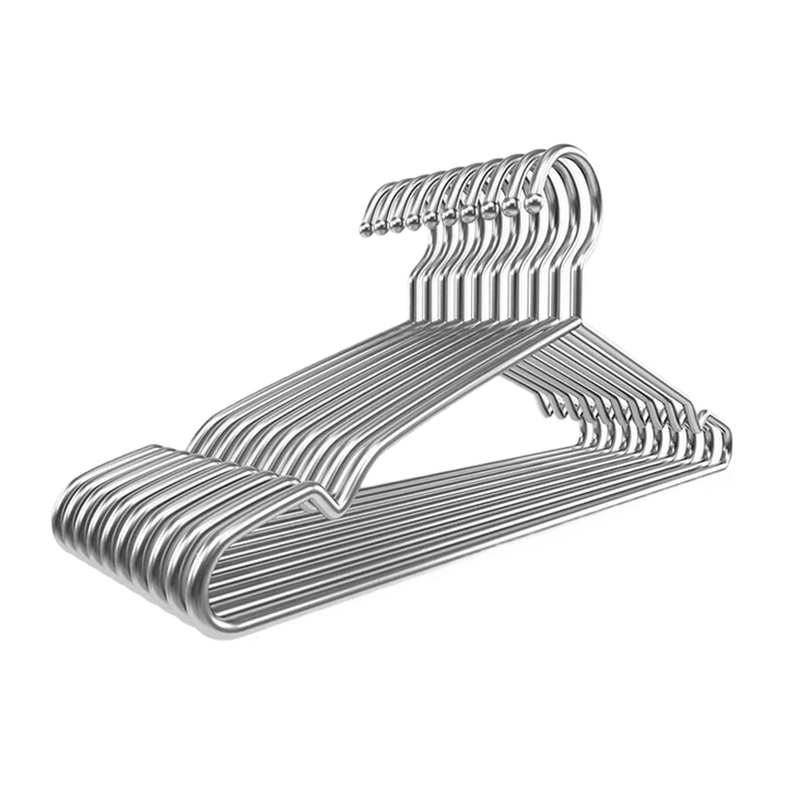 【NHZHIW衣架】NHZHIW 304不锈钢衣架 实心圆头加粗防滑晾衣架 42cm长4mm粗（10个装）【行情 报价 价格 评测】-京东