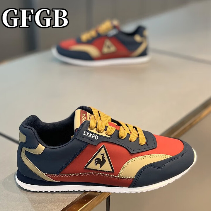 GFGB欧洲站品牌轻奢男鞋2026新款百搭软底阿甘鞋皮面舒适休闲鞋子男 蓝红 -高端男鞋 42 -皮鞋码,偏大【图片 价格 品牌 报价】-京东