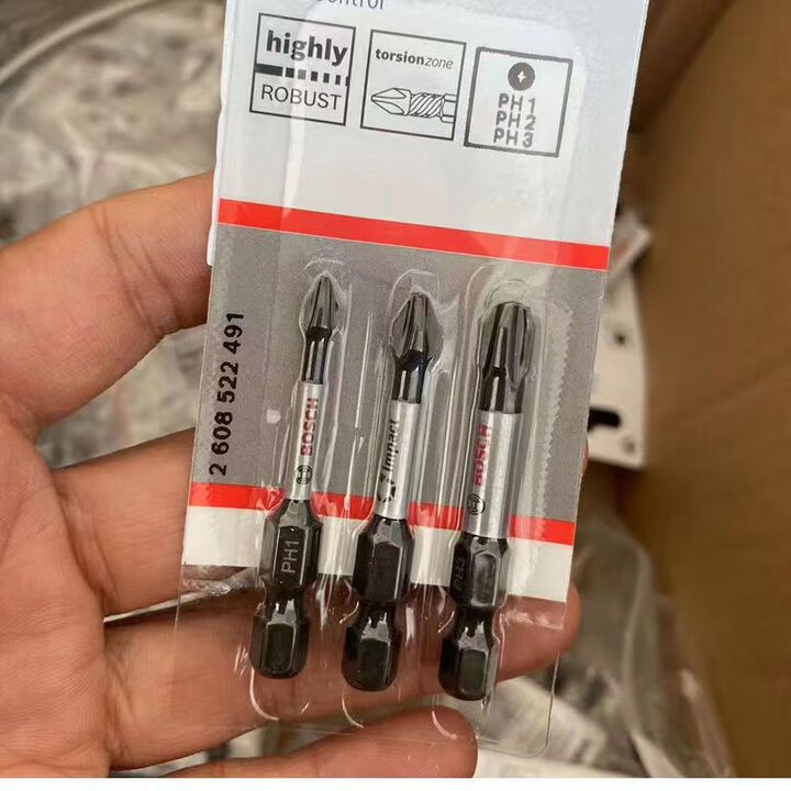 博世（BOSCH）十字批批头十字抗冲击电动螺丝刀电批手电钻高硬度平头PH1PH2PH3 PH1PH2PH3三支装 2608522491【图片 ...