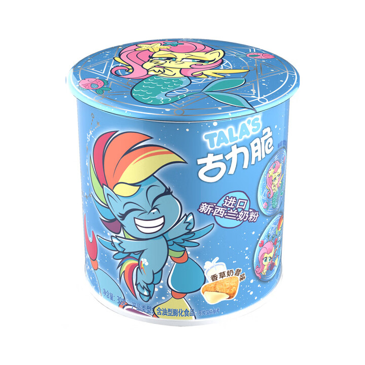 TALA CARTOON KMG小马宝莉古力脆30g巧克力香草奶昔味休闲小吃附冰箱贴徽章 香草奶昔味30g*2罐(包装不指定)【图片 价格 ...