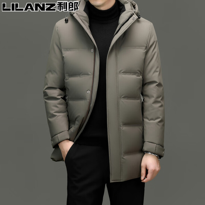 LILANZ利郎高端男士中长款羽绒服冬季新款中青年时尚加厚保暖防寒外套男 卡其色 2XL 185【图片 价格 品牌 报价】-京东
