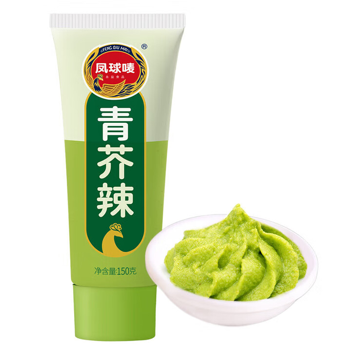 凤球唛（PHOENIX&EARTH）青芥辣芥末酱 大瓶挤压装山葵膏辣根日式寿司料理刺身生鱼片 芥末酱150g*1支【图片 价格 品牌 报价】-京东