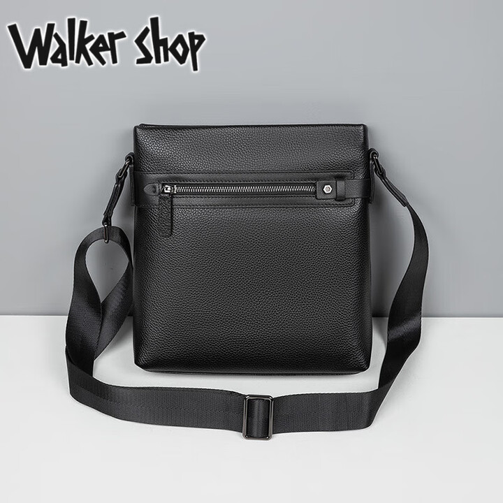 Walker Shop单肩包男款【简便斜挎设计】2025新款帆布小背包男士单肩包潮流款 黑色【图片 价格 品牌 报价】-京东