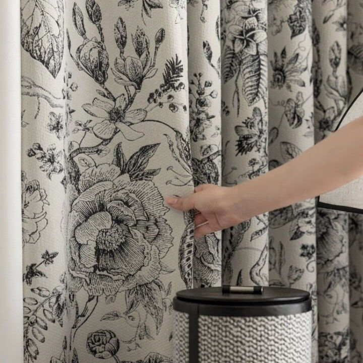 小米贵族新款法式复古雪尼尔窗帘美式轻奢遮光客厅卧室高级阳台提花定制 【洛娜花】 【韩折/打孔/挂钩】3米*2.8米（送2条荷叶边）【图片 价格 ...