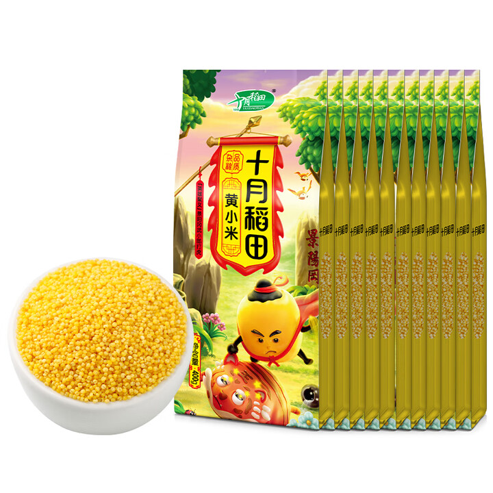 十月稻田谷物食客黄豆、杂粮粥料、黄小米灰枣组合、糙米 十月稻田小米400g*11袋【图片 价格 品牌 报价】-京东