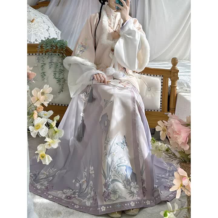 艾诺黛（AI NUO DAI）马面裙汉服女新中式女装国风大裳秋冬套装【星谣】眀制刺绣古装 外套+里衣+裙子 S【图片 价格 品牌 报价】-京东