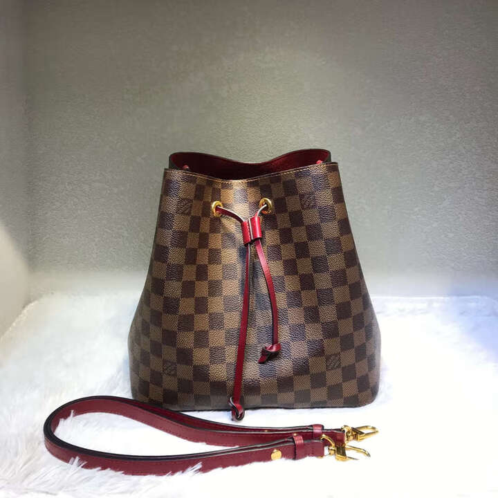 【kkkk】Lv驴家老花满印neonoe BB 中号水桶包单肩斜跨迷你包 棋盘格红色中号 长26cm 宽17.5cm 高6【图片 价格 品牌 ...