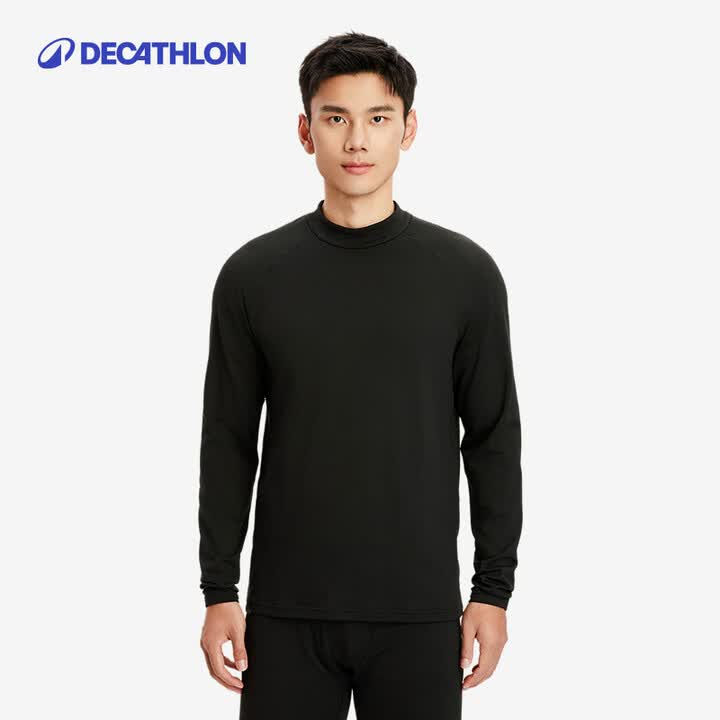 迪卡侬（DECATHLON）保暖内衣男士秋衣秋裤女速干跑步滑雪运动户外OVW1 BL500 【男士】黑色上装 S【图片 价格 品牌 报价】-京东