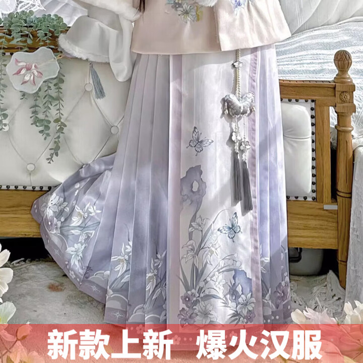 艾诺黛（AI NUO DAI）马面裙明制汉服女新中式国风女装套装2025年新款冬装新年战袍加绒 单件马面裙 L【图片 价格 品牌 报价】-京东
