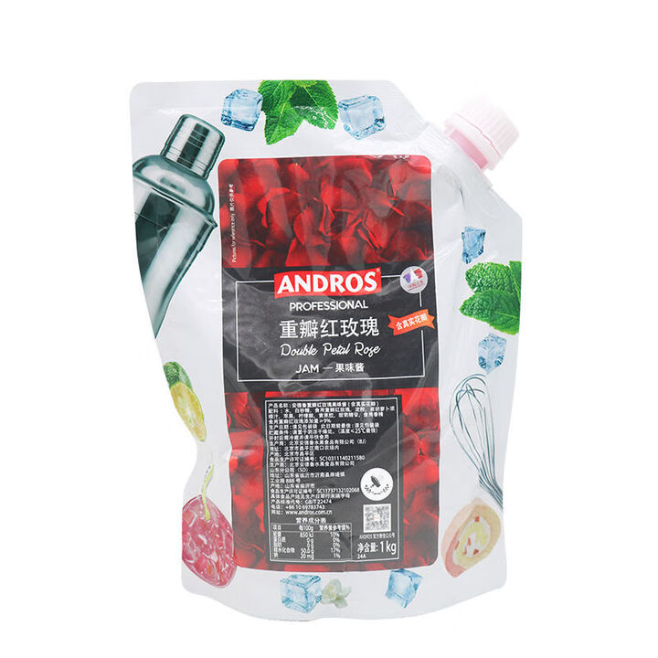 安德鲁重瓣红玫瑰颗粒果酱含花瓣1kg袋装果茶冰沙奶昔商用 重瓣红玫瑰1kg【图片 价格 品牌 报价】-京东