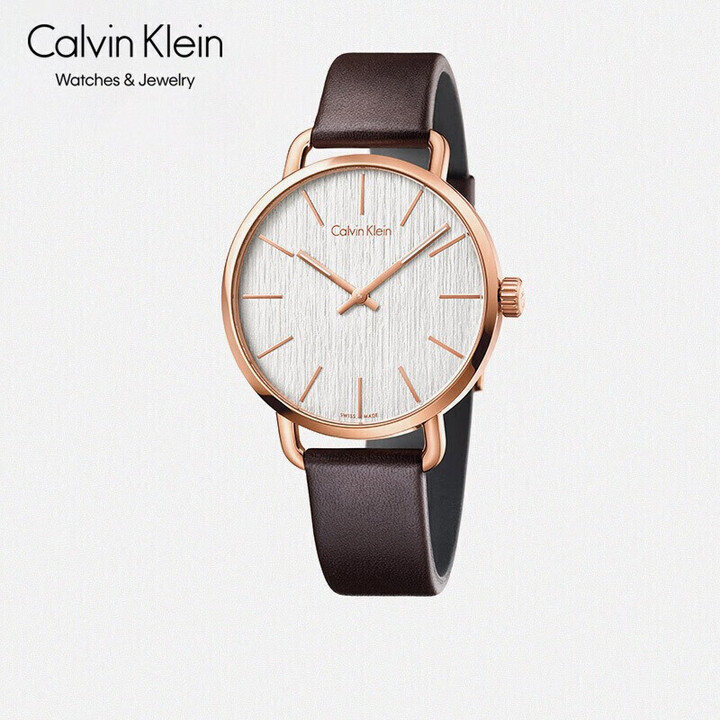 【凯文克莱K7B216G6】CK凯文克莱（Calvin Klein）Even 超然系列 棕色皮革表带男表 石英表 K7B216G6（表盘 ...