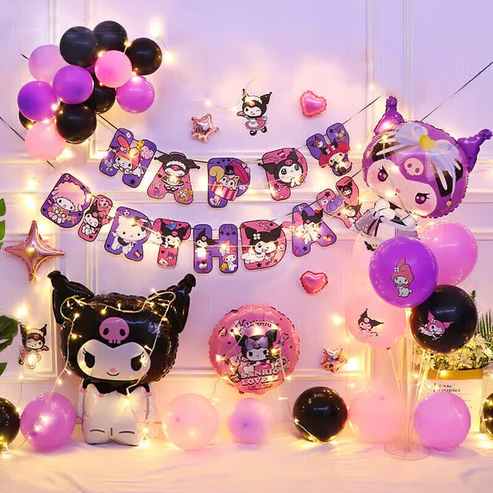 【欧妮姿KLKLM】欧妮姿生日场景布置女孩生日气球道具氛围布置场景派对装饰快乐库洛米【行情 报价 价格 评测】-京东