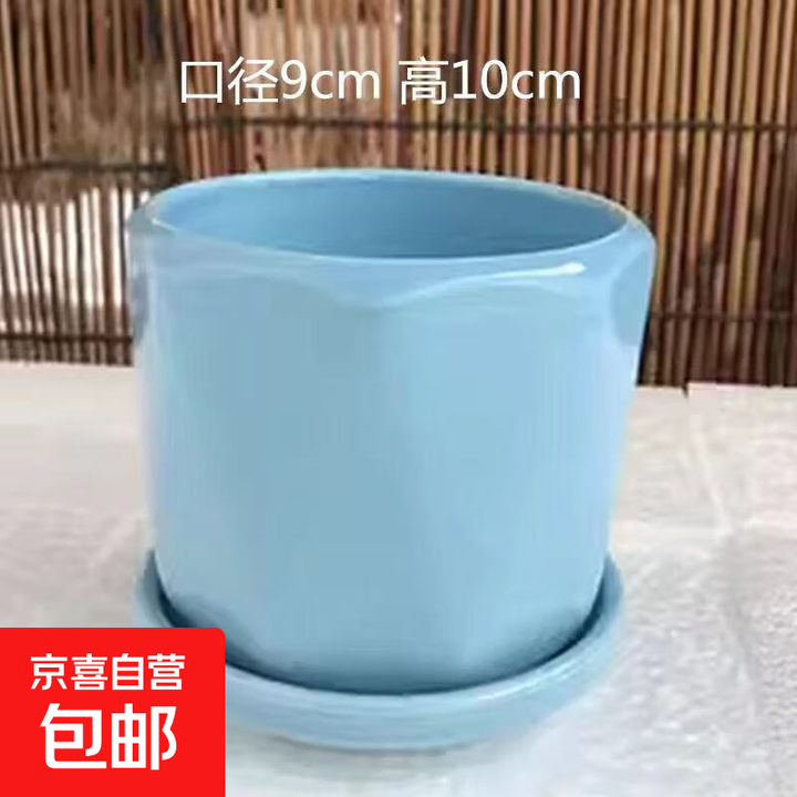 陶瓷花盆大号简约白室内桌面阳台多肉小花盆绿萝文竹花盆 艺术棱形蓝小号 陶瓷【图片 价格 品牌 报价】-京东